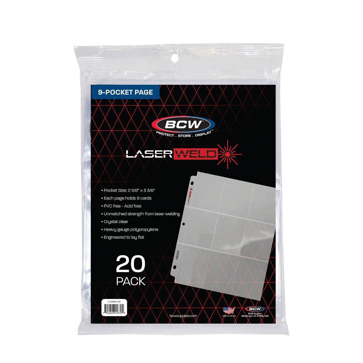 BCW - 9-Pocket Top-Load Laser Weld Binder Pages 20ct| Gamers N Geeks
